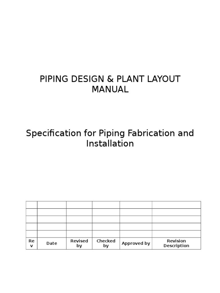 Specification For Pipe Fabrication Installation | PDF | Pipe (Fluid ...