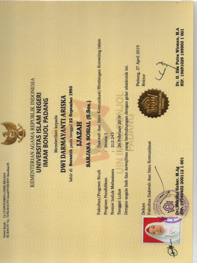 Ijazah DWI 001 PDF | PDF