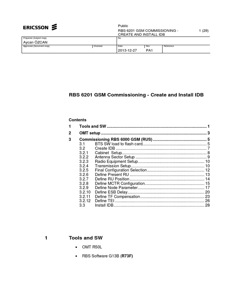 Public Rbs 6201 GSM Commissioning - Creat | PDF | Electrical ...