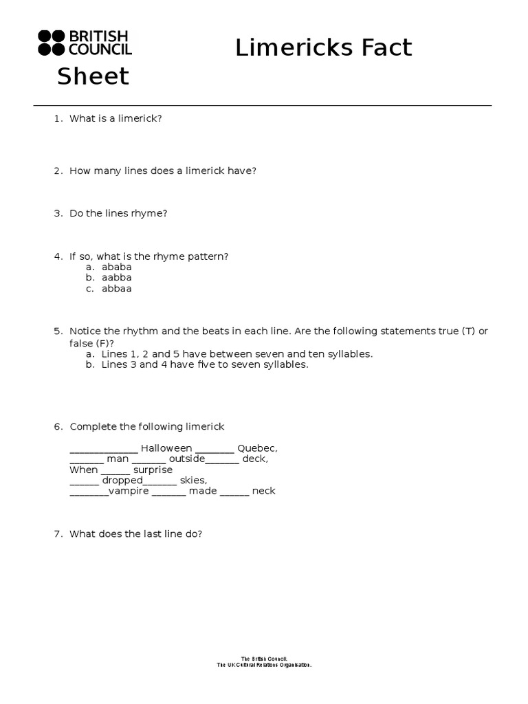 English Limerick | PDF