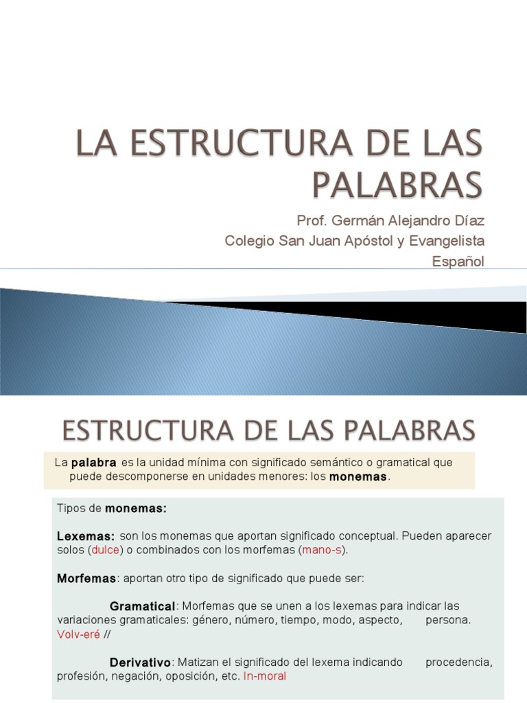 La Estructura de Las Palabras | PDF | Palabra | Filología
