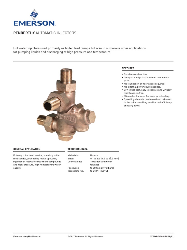 Steam Injector For Boiler Feed Water PDF | PDF | Boiler | Pump
