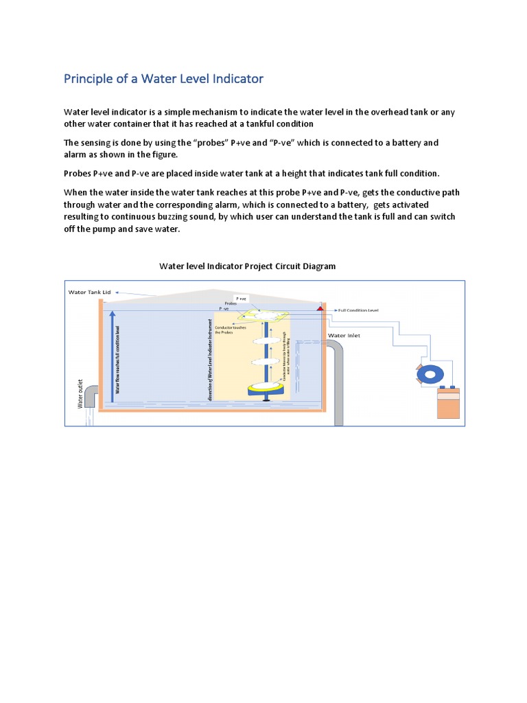 Principle of A Water Level Indicator | PDF | Electrical Engineering ...