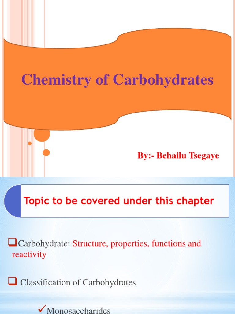 Chemistry of Carbohydrate PC | PDF | Carbohydrates | Glucose