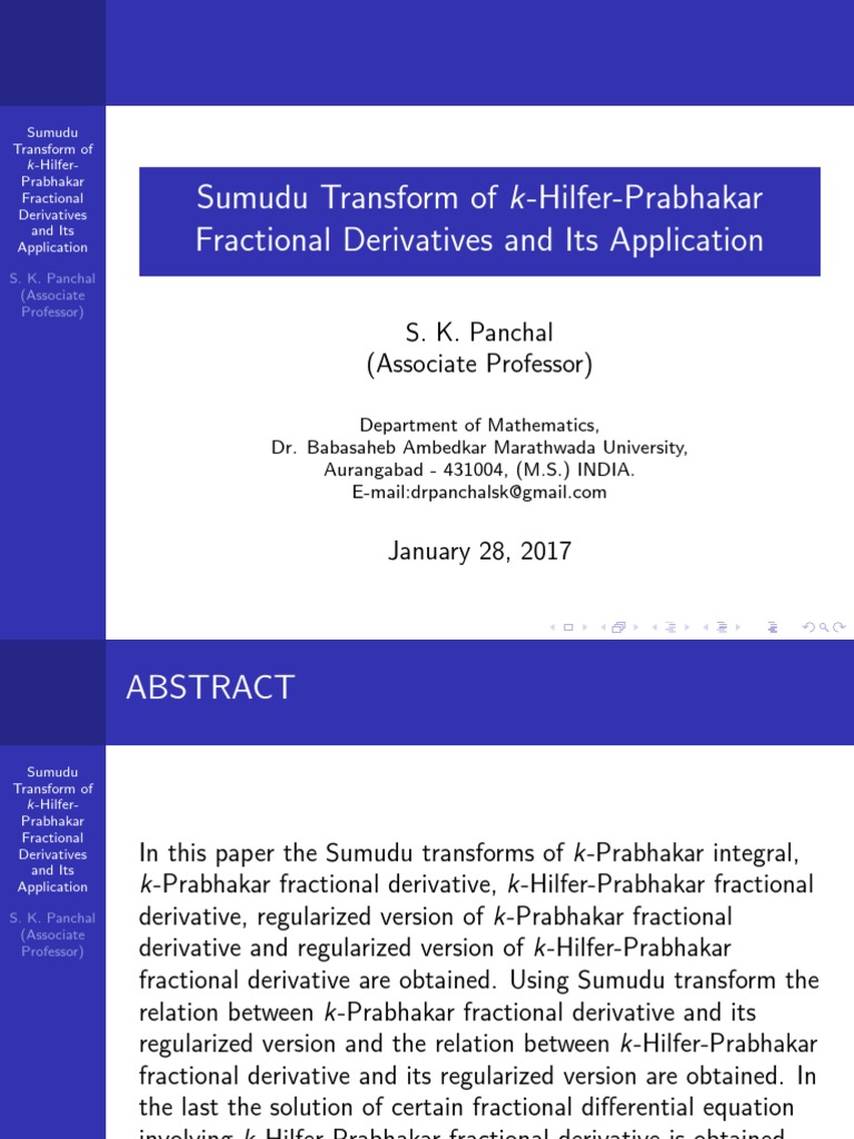 Sumudu Transform Of Fractional Derivatives Pdf Integral Laplace