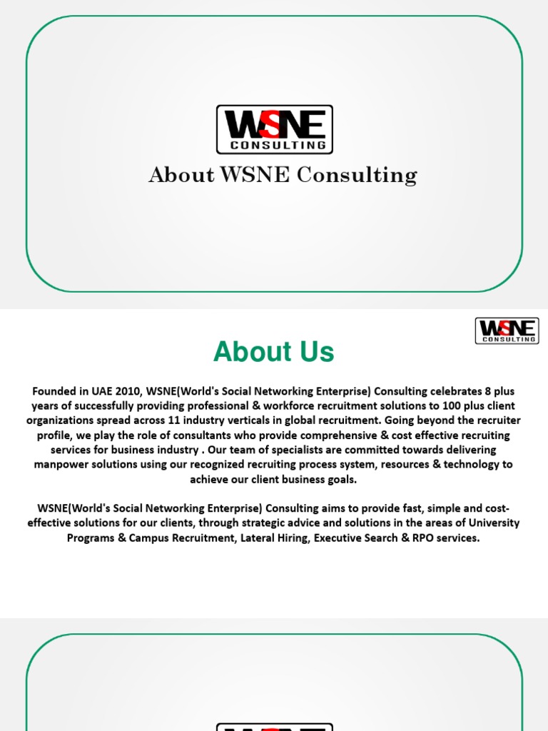 Wsne Presentation | PDF | Recruitment | Consultant