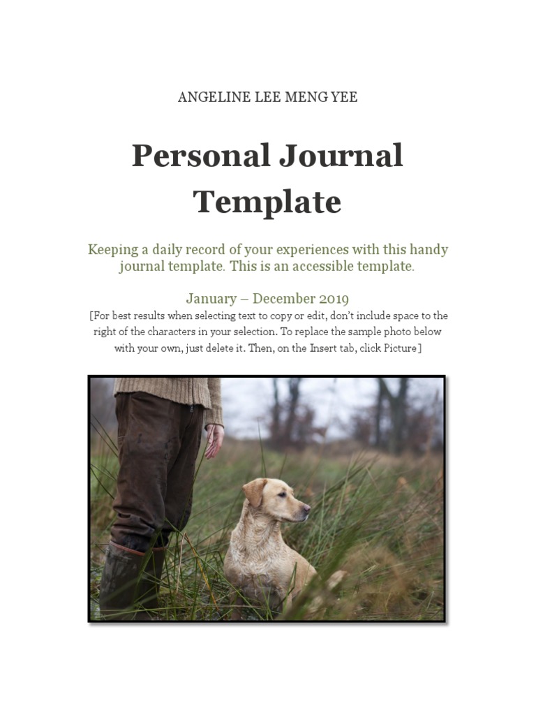 Personal Journal Template 2019 | PDF