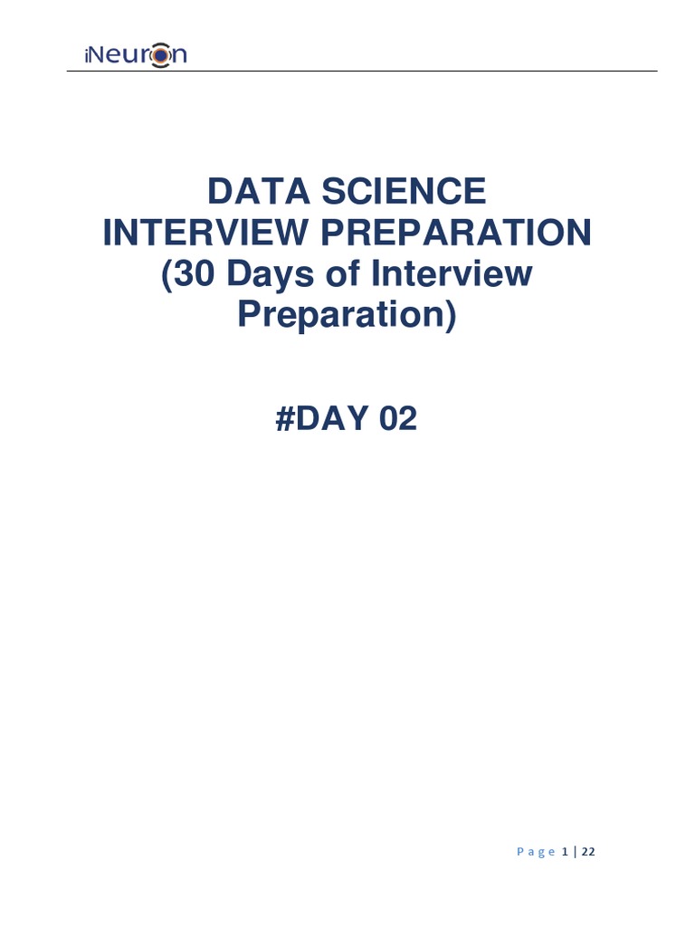 Data Science Interview Preparation - Day 02 PDF | PDF | Regression ...