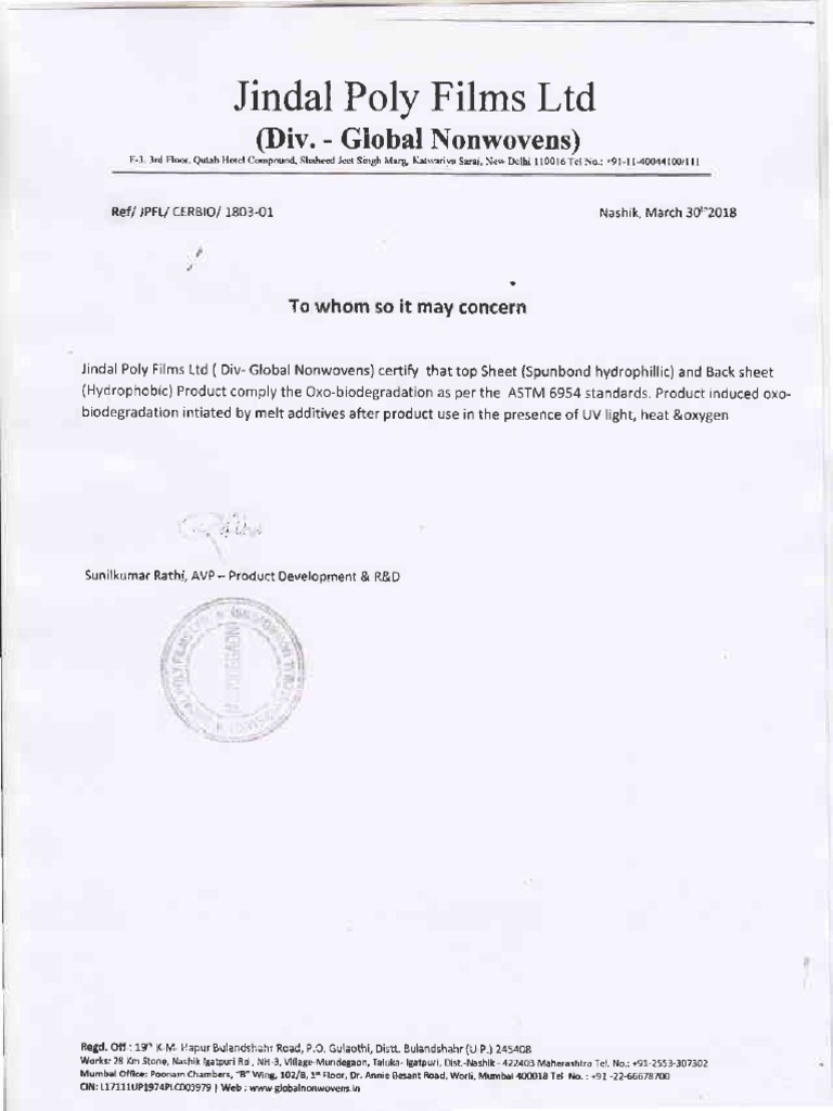 Jindal Poly Films LTD | PDF