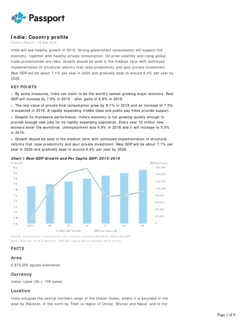 India: Country Profile: Key Points | PDF | Economy Of India | Taxes