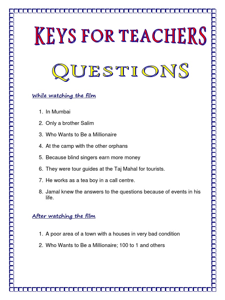Keys For Teachers | PDF