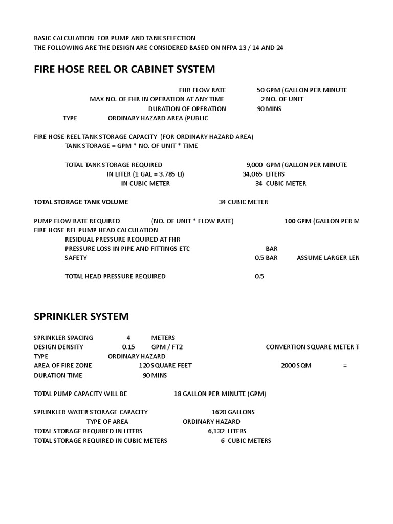 Fire Pro Design Computation | PDF | Fire Sprinkler System | Gallon