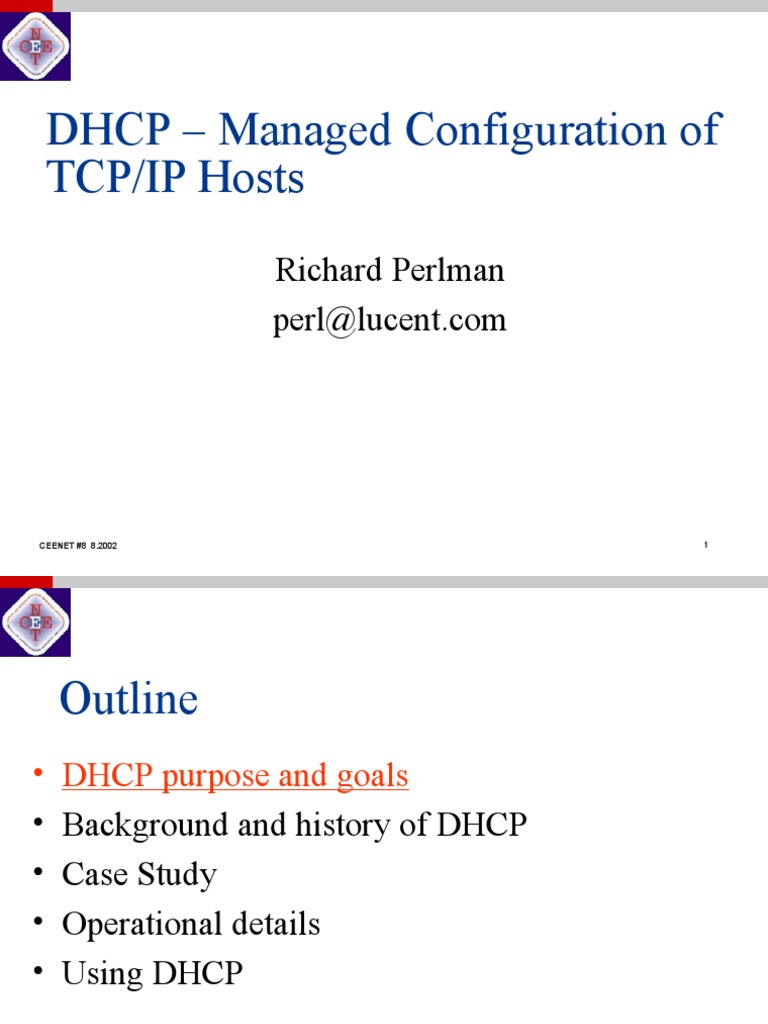 DHCP - Managed Configuration of TCP/IP Hosts: Richard Perlman | PDF ...
