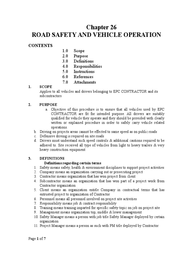 HSE Road Safety and Vehicle Operations | PDF | Vehicles | Driving