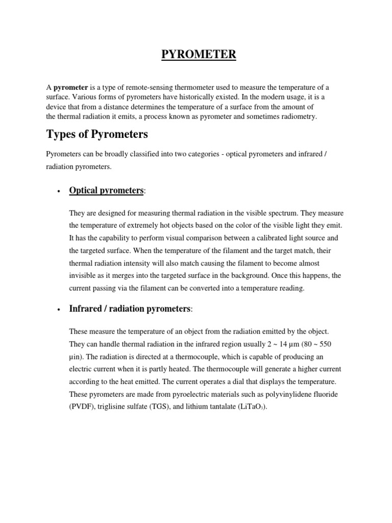 Pyro Meter | PDF | Infrared | Incandescent Light Bulb