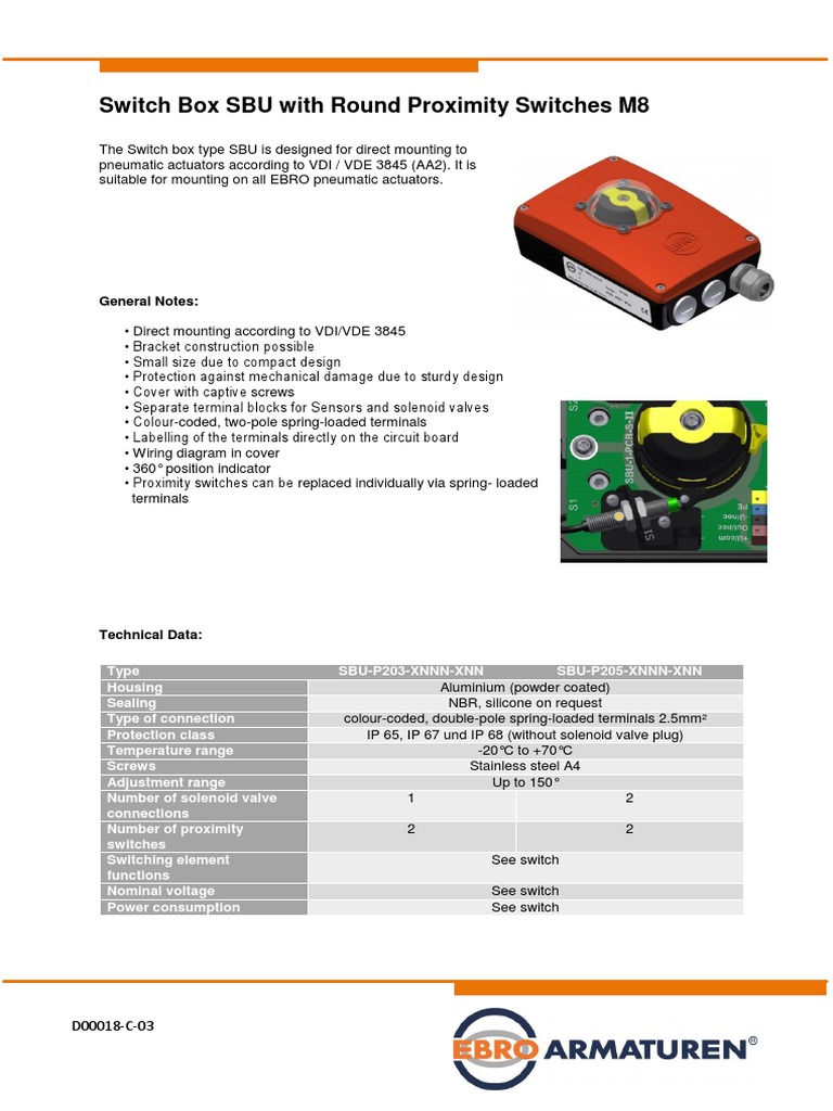 Switch Box SBU With Round Proximity Switches M8: General Notes | PDF ...
