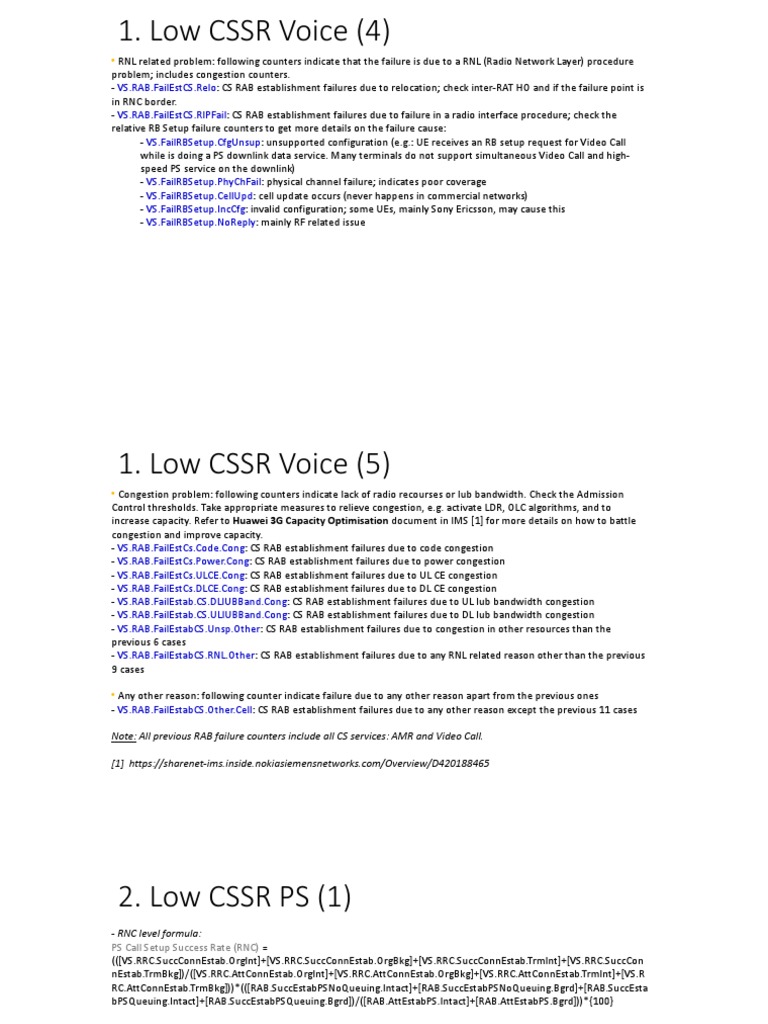 Low PS CSSR | PDF | Network Congestion | Computer Networking