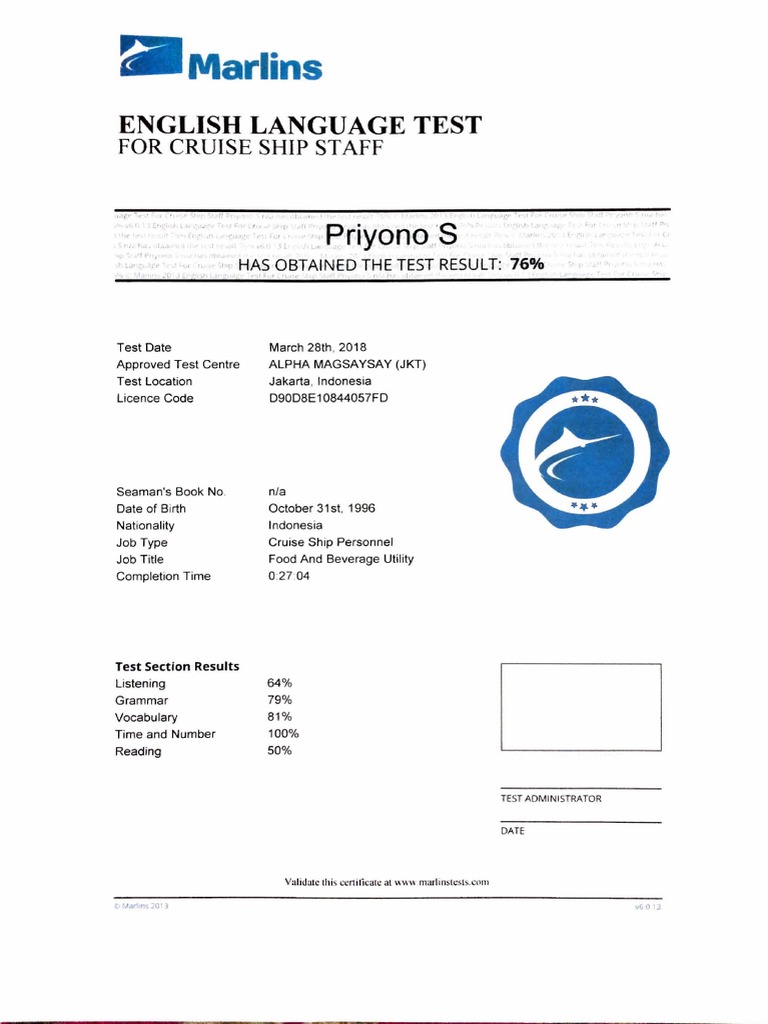 Marlin Test PDF | PDF