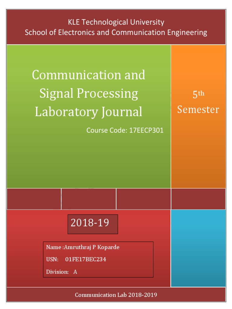 Communication Lab Journal 2018-2019 | PDF | Modulation | Frequency ...