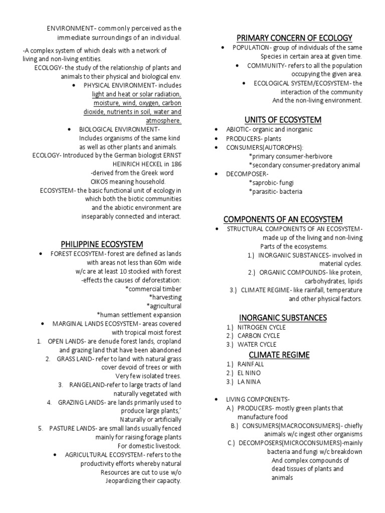 Environmental Engineering Summary | PDF | Ecology | Ecosystem