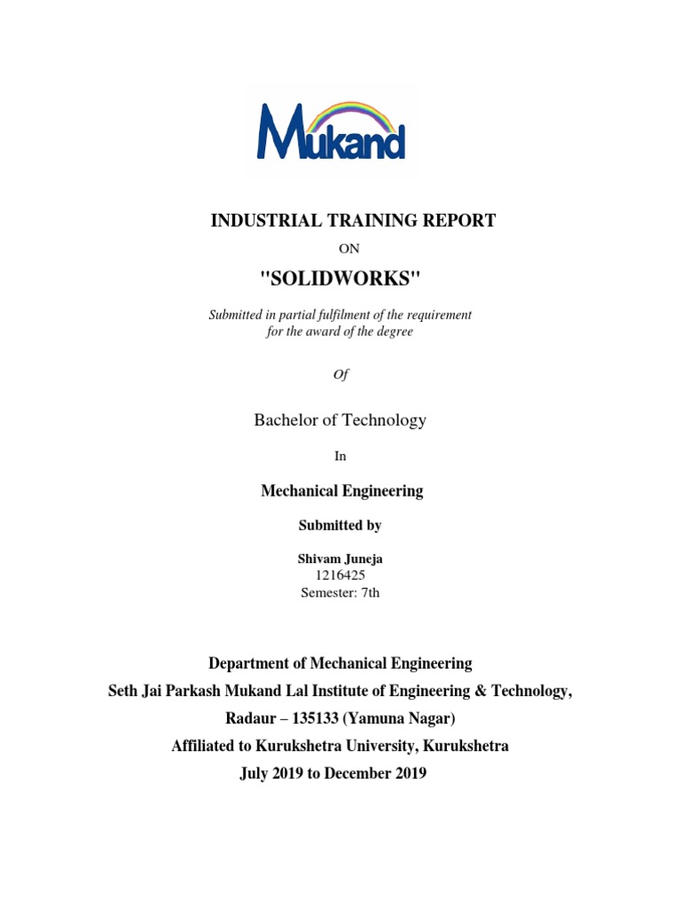 Front Page Training Report | PDF