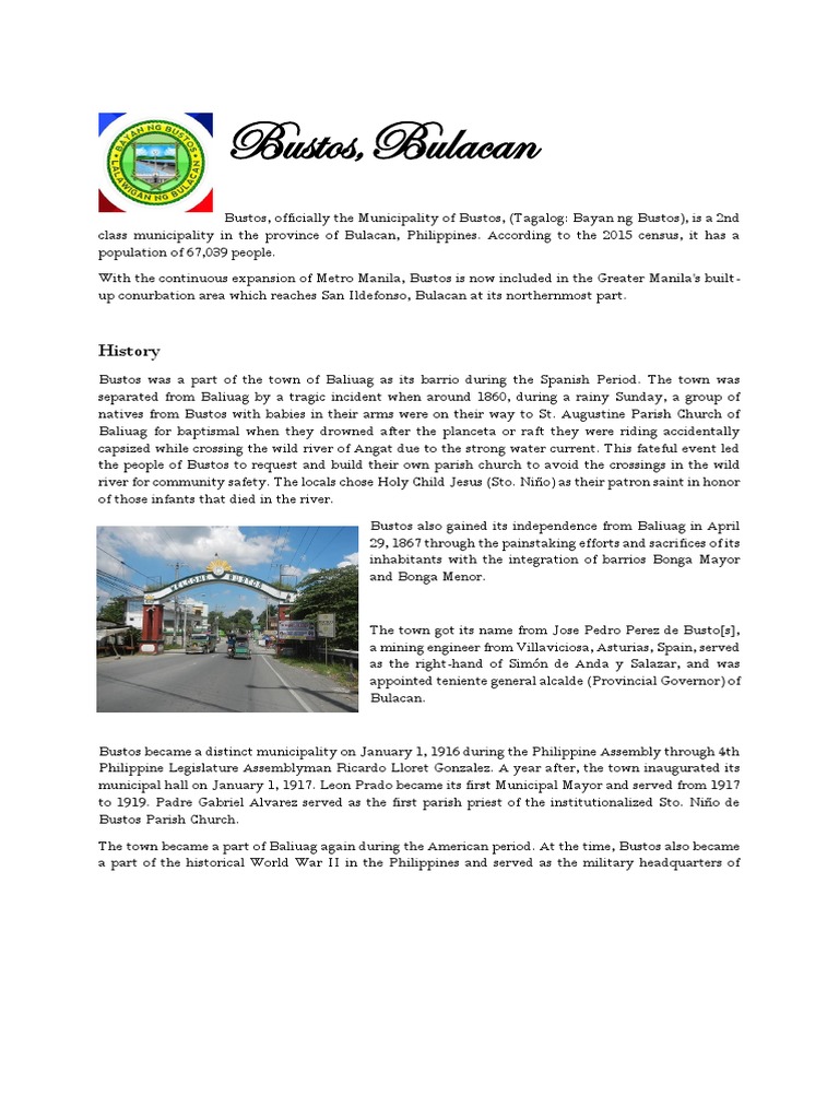 Bustos, Bulacan: History | PDF | Philippines
