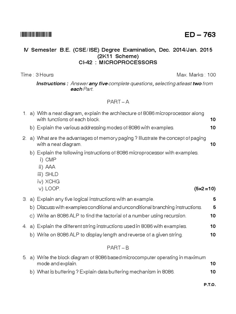 IV Semester B.E. (CSE/ ISE) Degree Examination, Dec. 2014/jan. 2015 ...