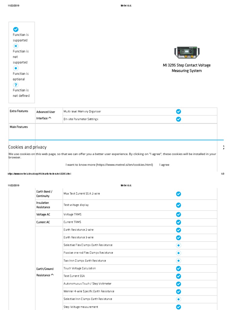 Metrel D.D. - MI 3295 Step Contact Voltage Measuring System | PDF ...