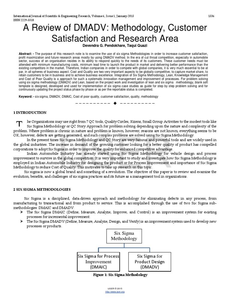 The Dmadv Model | PDF | Six Sigma | Business Process