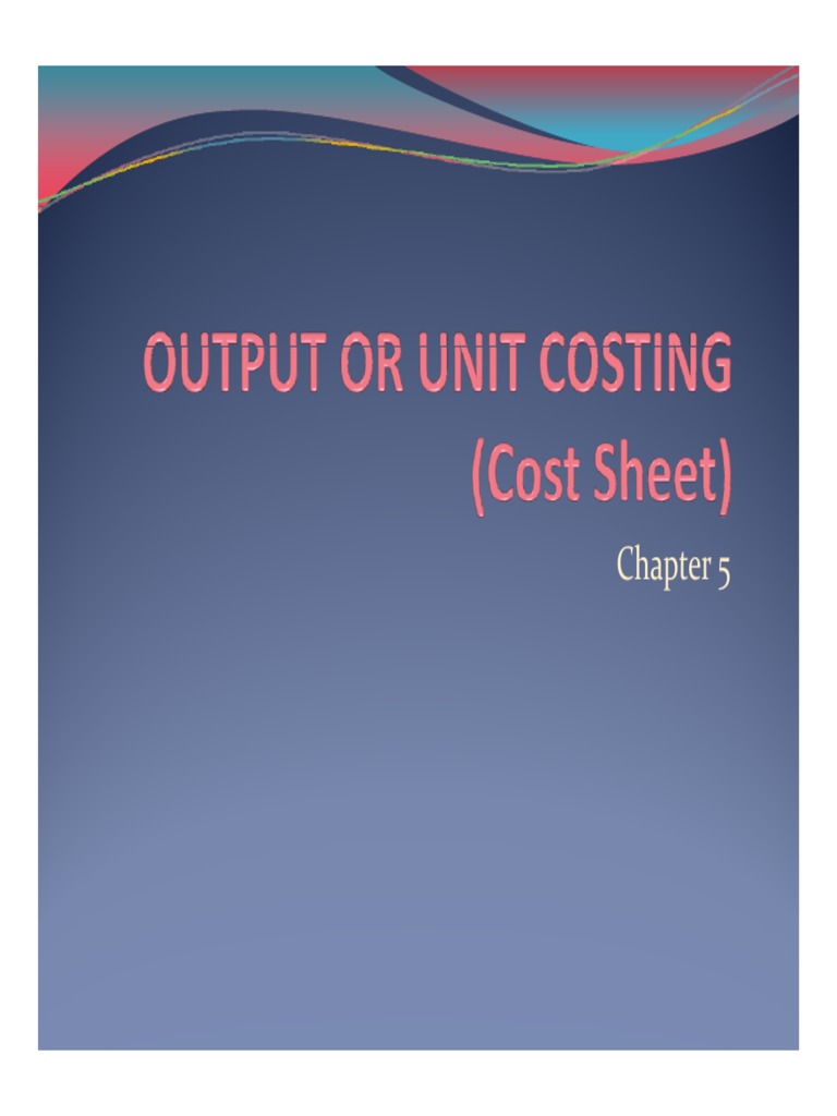 Unit Costing | Download Free PDF | Debits And Credits | Goodwill ...