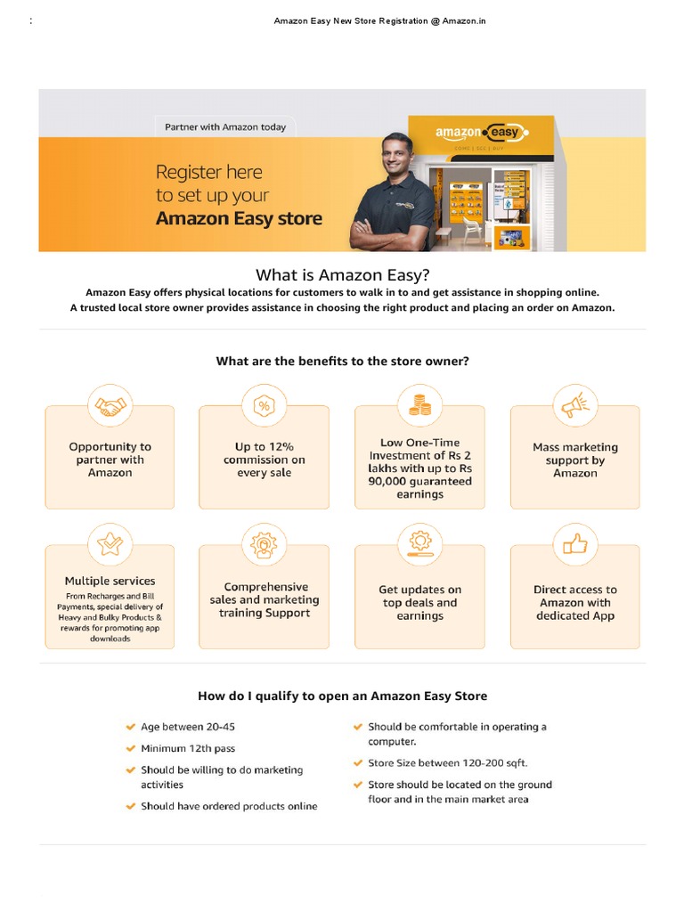 Amazon Easy Store Registration Guide | PDF