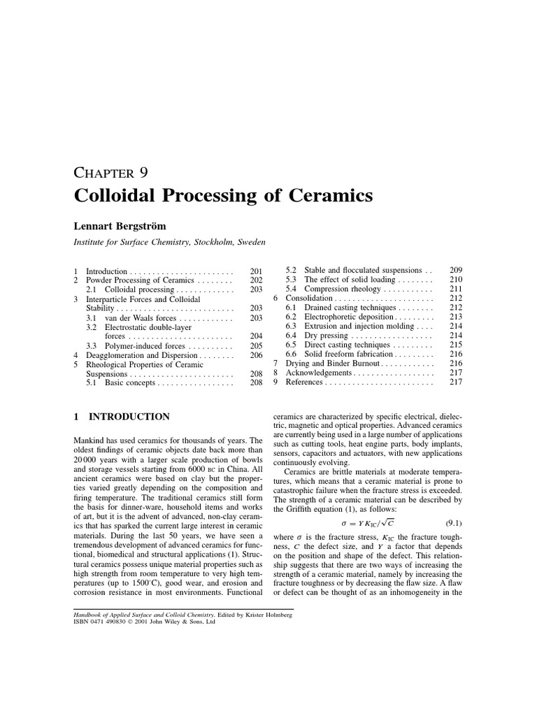 Colloid Process PDF | PDF | Viscosity | Ceramics