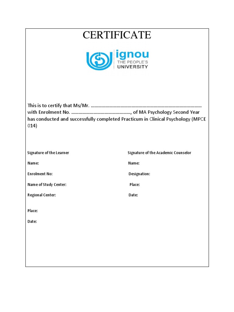 Certificate MPC 007 | PDF
