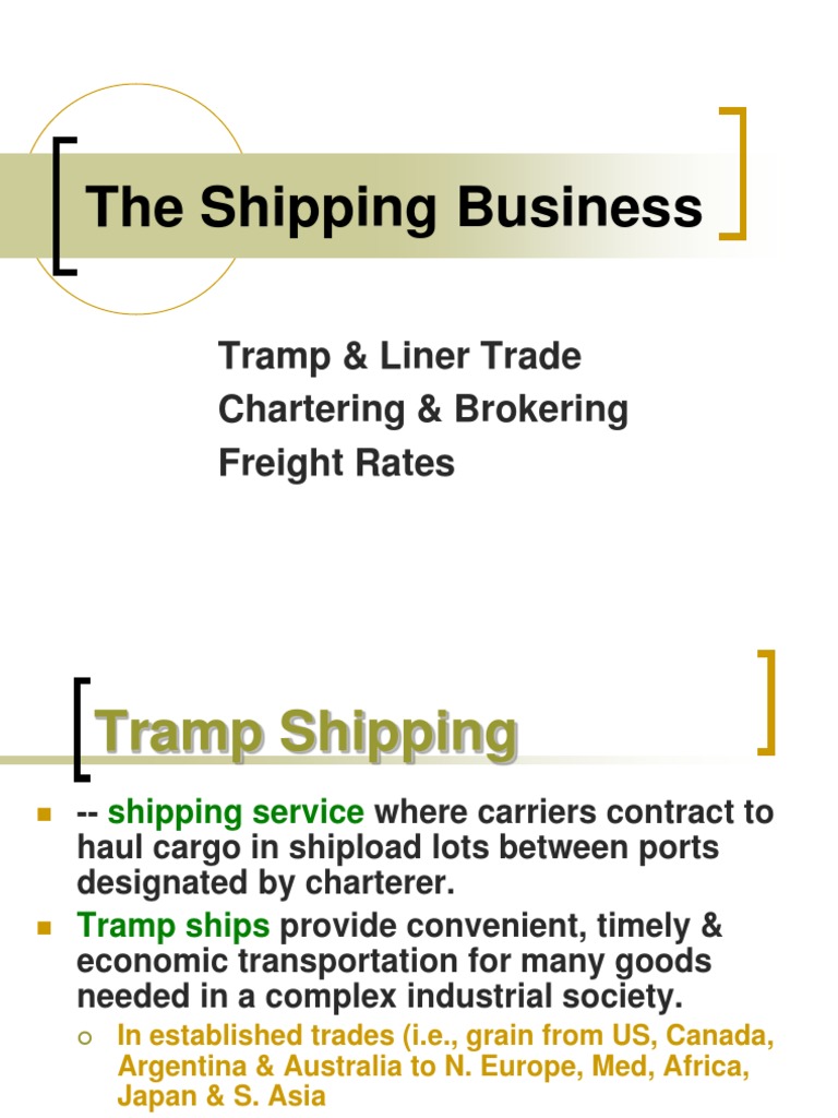 The Shipping Business: Tramp & Liner Trade Chartering & Brokering ...