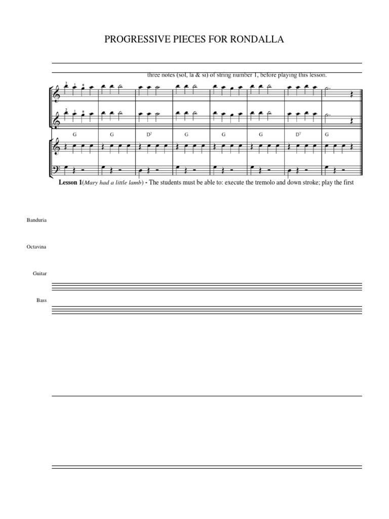 Rondalla Music Sheets