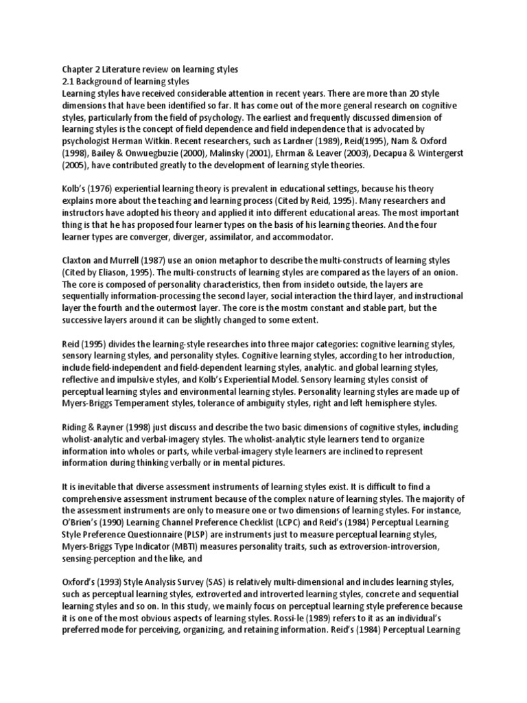 RRL 2 | PDF | Learning Styles | Perception