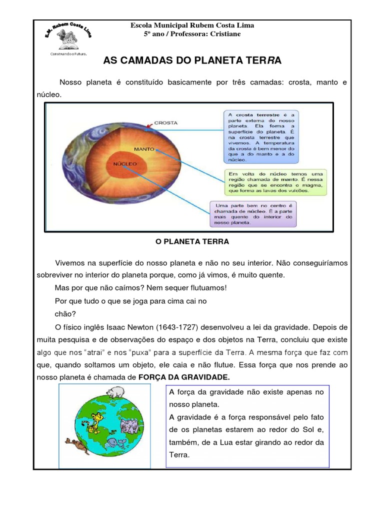 Camadas Da Terra | PDF | Gravidade | Terra