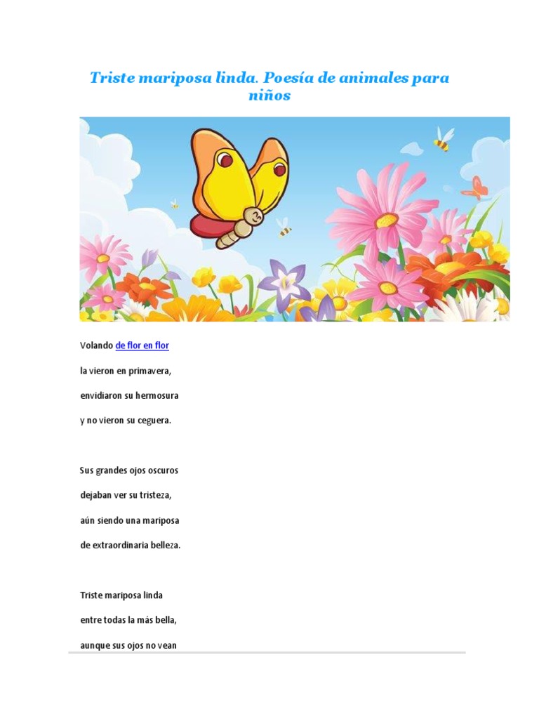 Poemas de mariposas para niños | PDF | Poesía