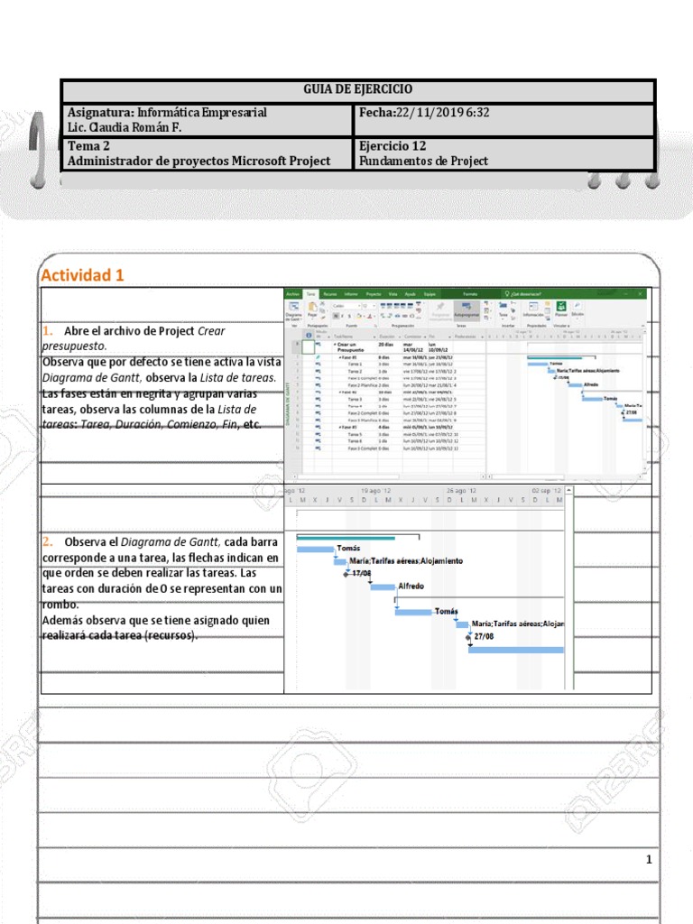 Fundamentos de Project | PDF | Gestión de proyectos | Planificación