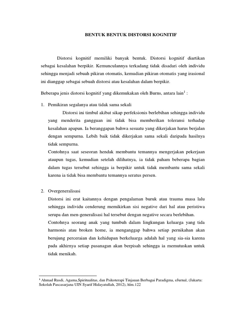 Distorsi Kognitif | PDF