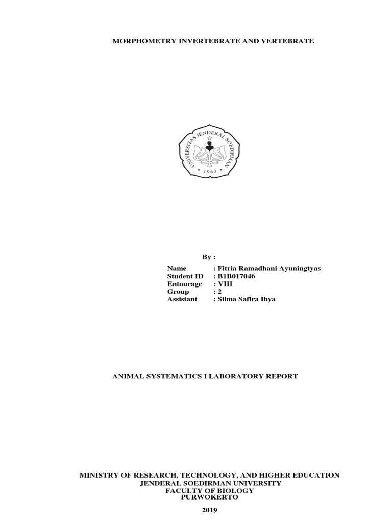 Laporan Morfometri Invertebrate Pdf Morphometrics Invertebrate