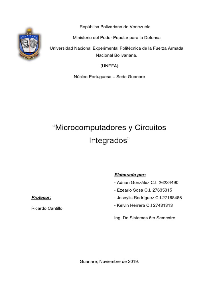 Microcomputadores y Circuitos Integrados | PDF | Circuito integrado | Microprocesador