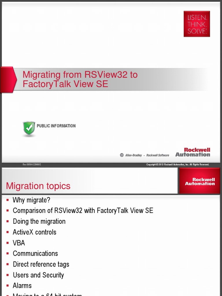 Migrating From RSView32 To FactoryTalk View SE | PDF | Visual Basic For ...