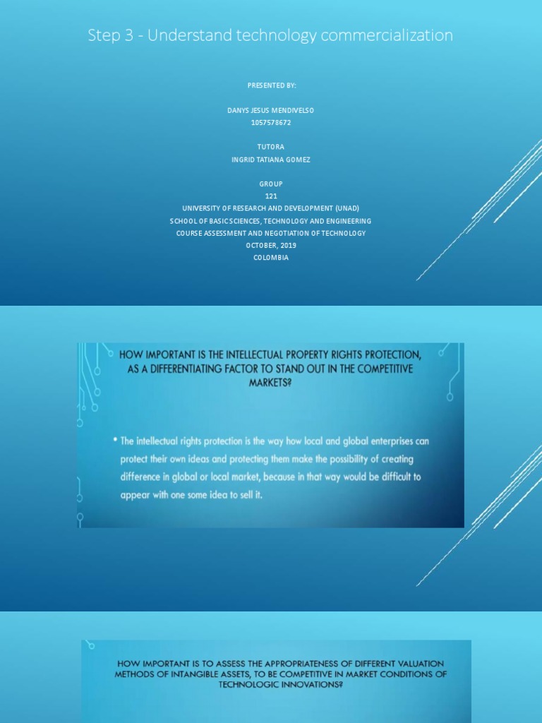Step 3 - Understand Technology Commercialization | PDF