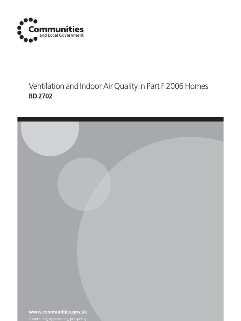 Ventilation and Indoor Air Quality in Part F 2006 Homes | PDF ...