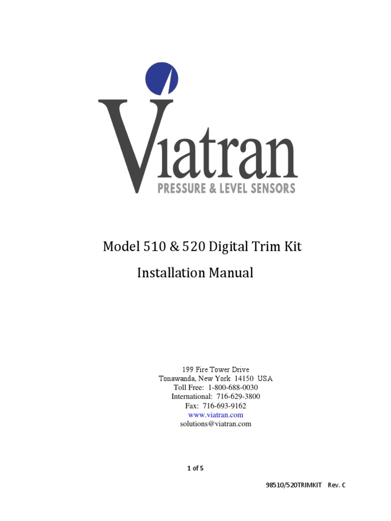 Model 510 & 520 Digital Trim Kit Installation Manual | PDF | Microsoft ...