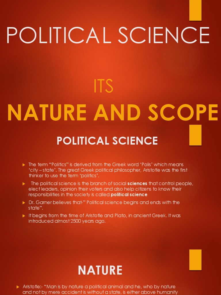 An Overview of the Nature and Scope of Political Science | PDF ...