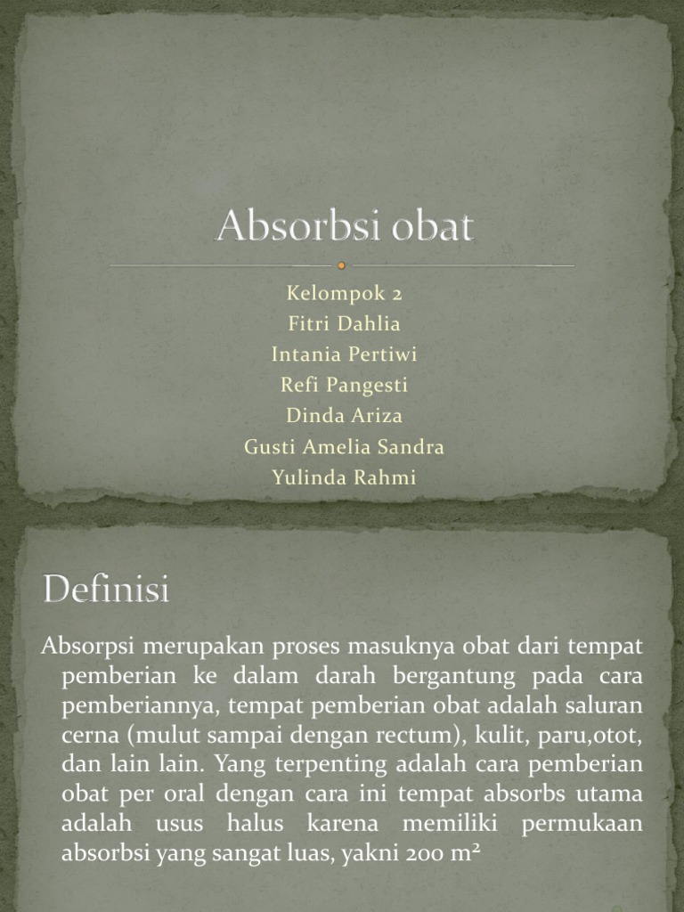 Absorbsi Obat | PDF