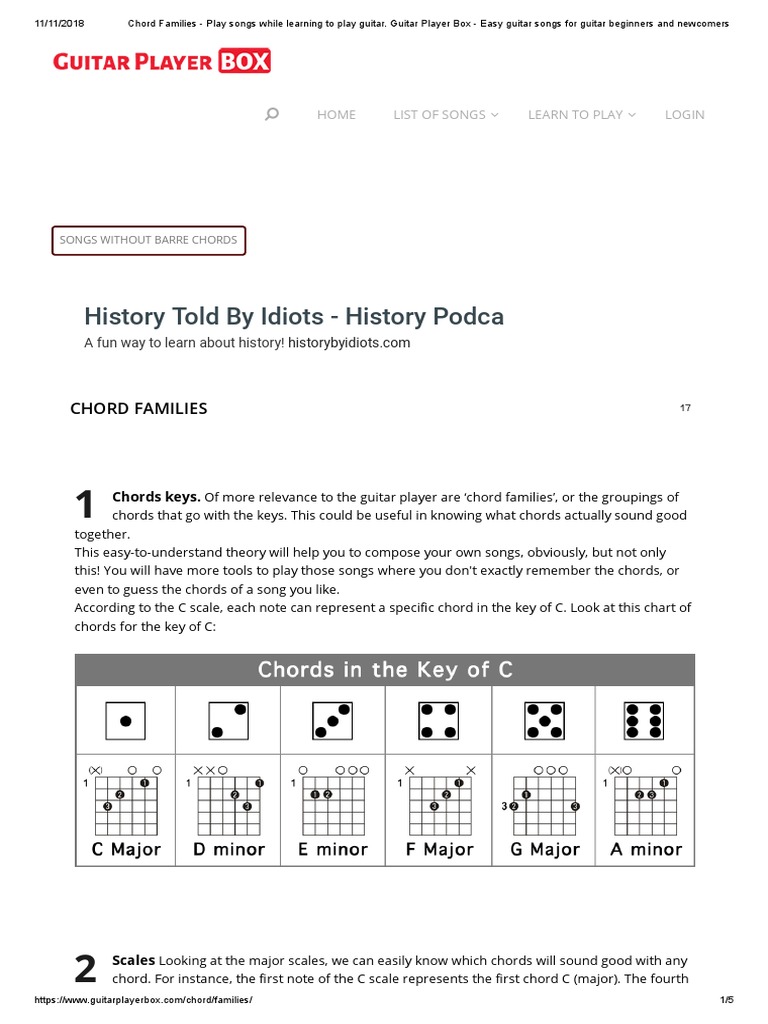 Chord Families | PDF | Chord (Music) | Pitch (Music)