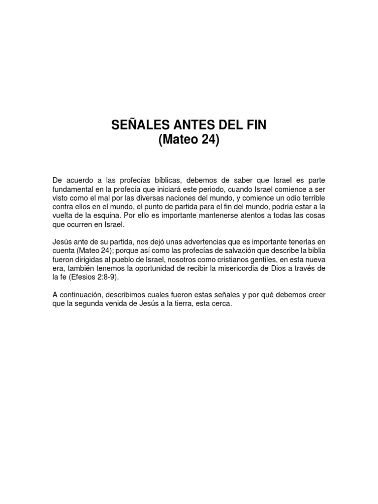 Señales del Fin según Mateo 24 | PDF | Cristo (título) | Biblia
